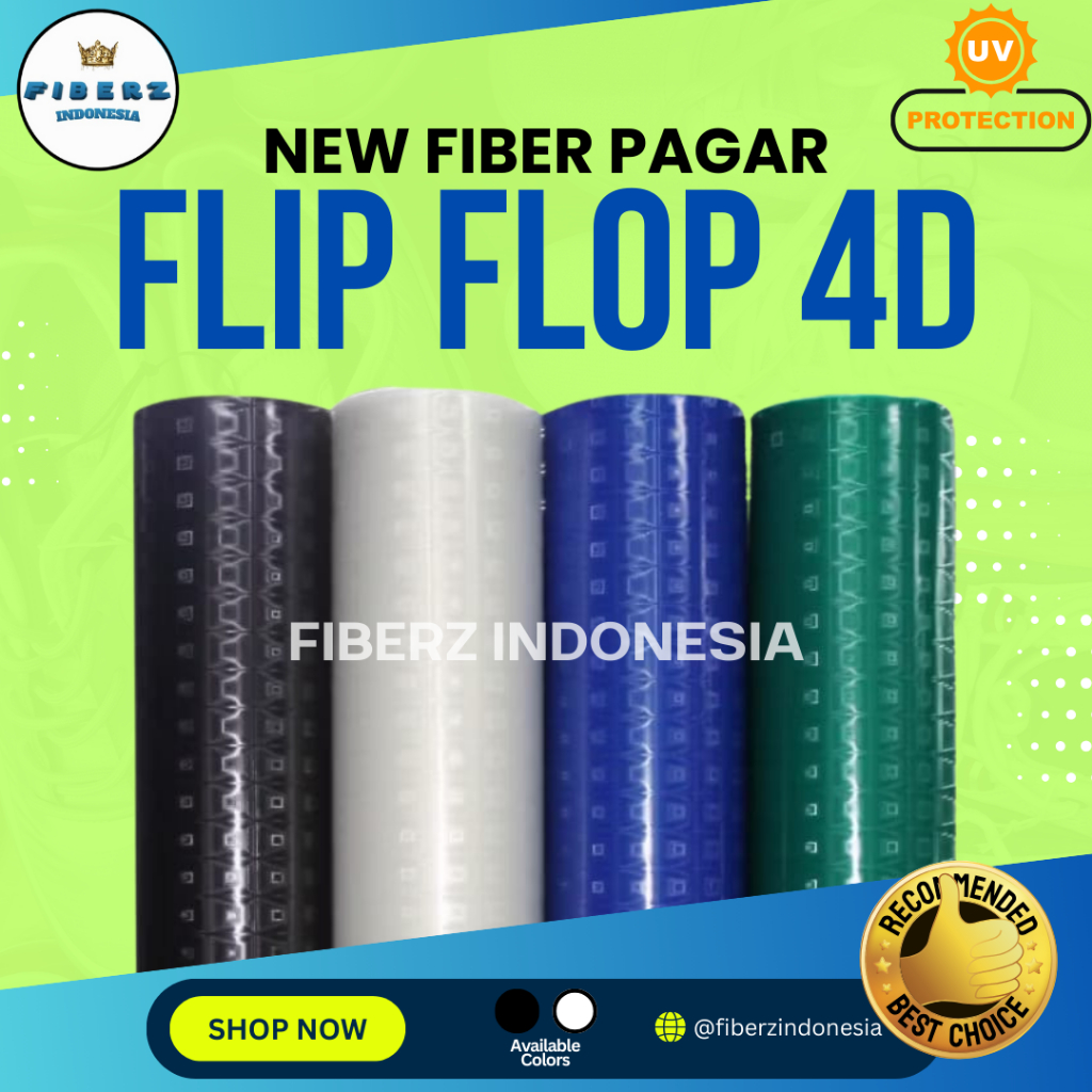 Jual FIBERZ - Fiber Plastik Penutup Pagar Motif NEW FLIP FLOP 4D Kotak ...