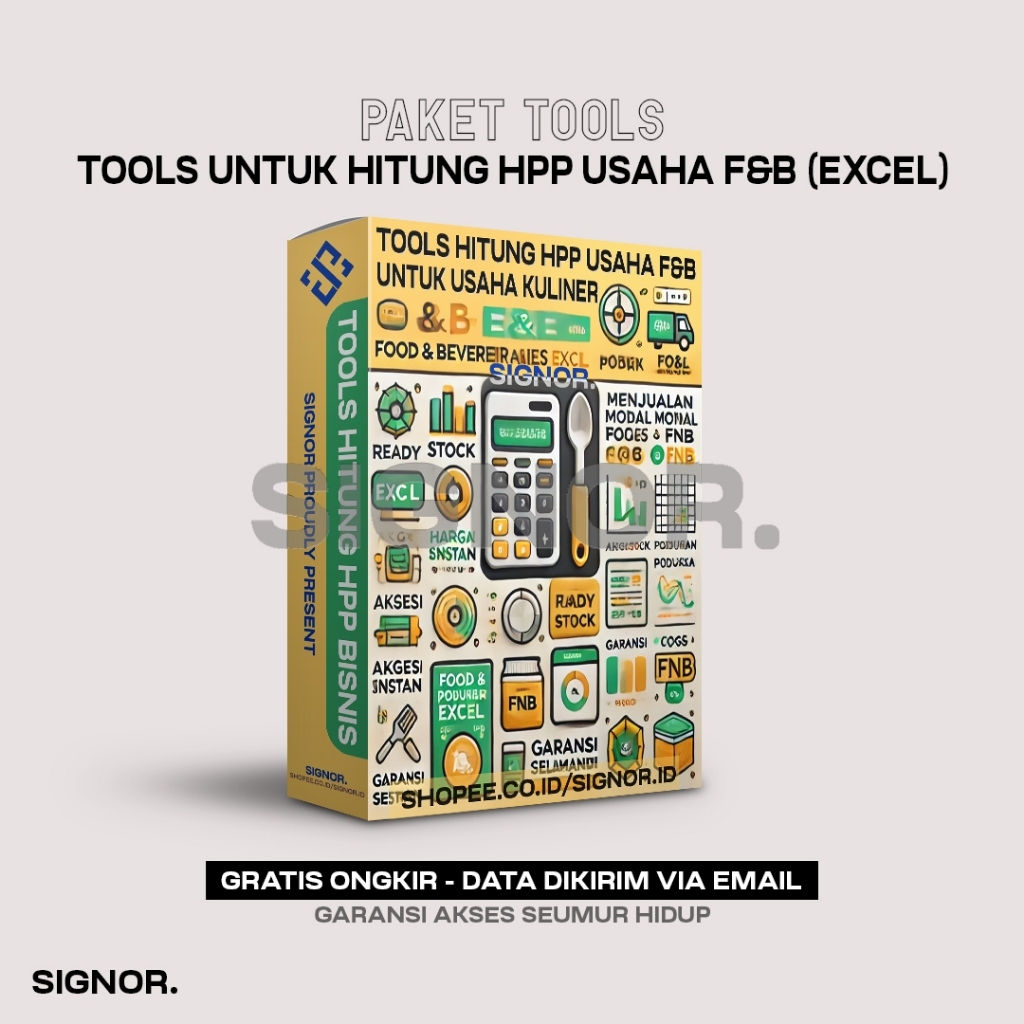 Jual [T7999] Tools Hitung HPP Usaha Kuliner F&B - Excel COGS Bisnis ...