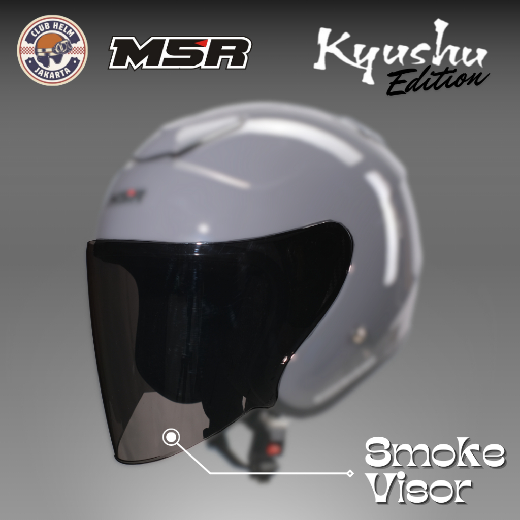 Jual Kaca Visor Helm MSR Kyushu / Razer Bening Smoke | Shopee Indonesia