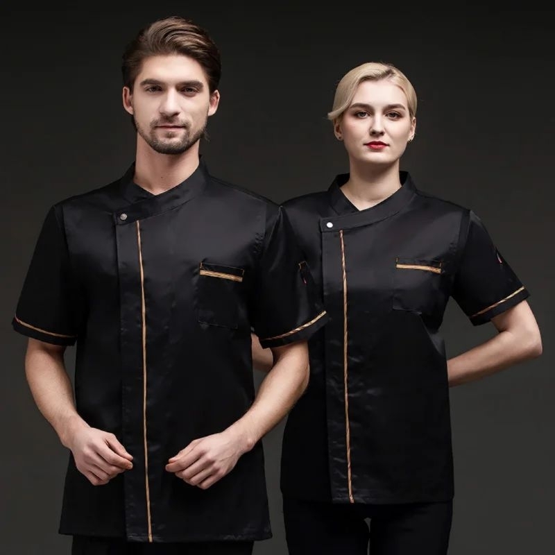 Jual Baju Chef Baju Koki Chef jacket Unisex lis kombinasi ( kode K.de ...