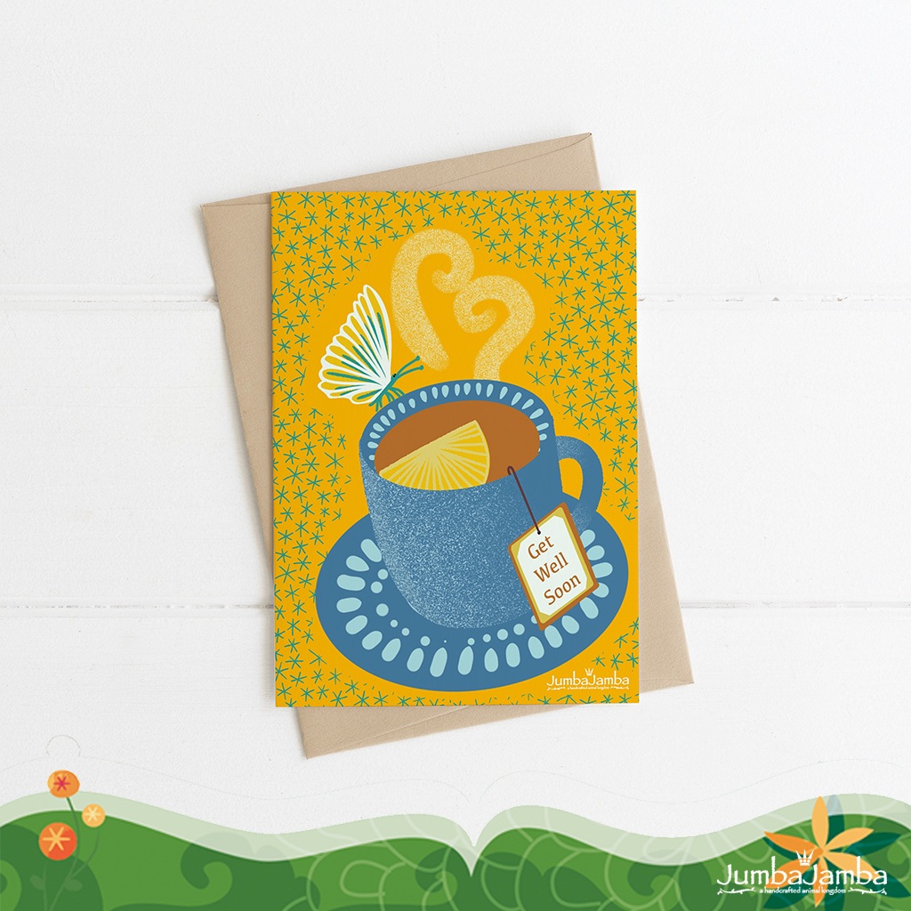 Jual Kartu Ucapan GWS A6 - Butterfly With Cup of Hot Lemon Tea Get Well ...