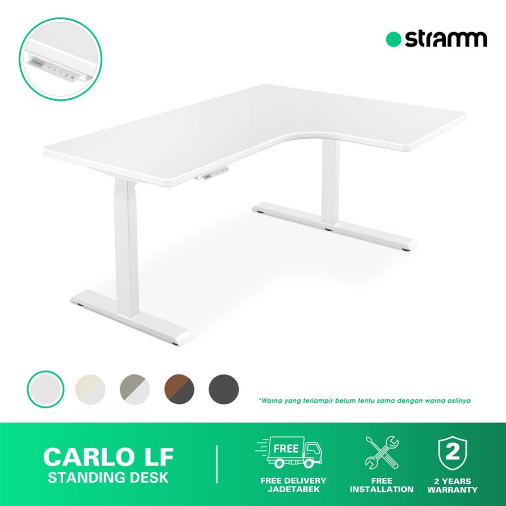 Jual Meja Kerja Adjustable Standing Desk Stramm Carlo L-SHAPE Kanan ...