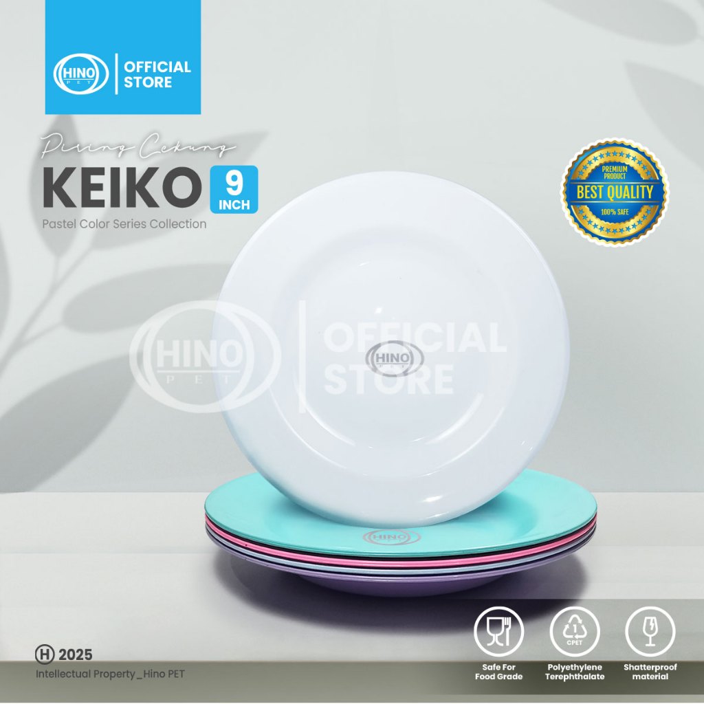 Jual (HINO PET) Piring Keiko 9" Pastel - Piring Makan - Piring Unik ...