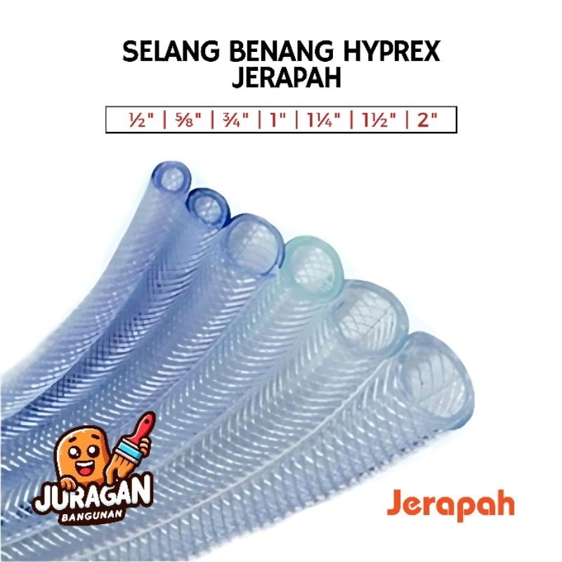 Jual JERAPAH Selang Benang Hyprex | Selang Air Tebal | Selang Ukuran Lengkap | Shopee Indonesia