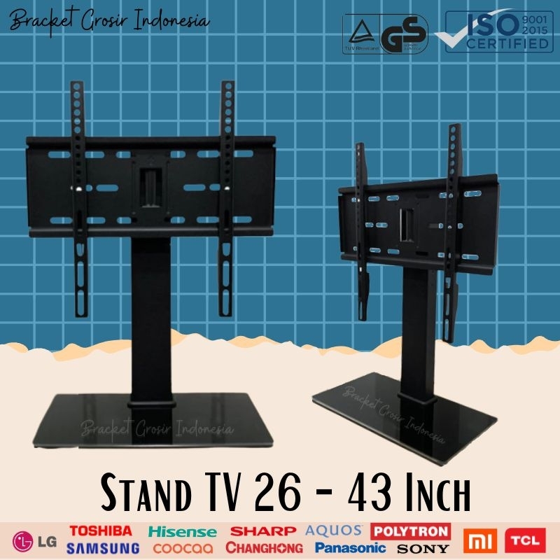Jual Stand TV LED LCD 26 30 32 40 42 43 Inch Premium Standing TV ...