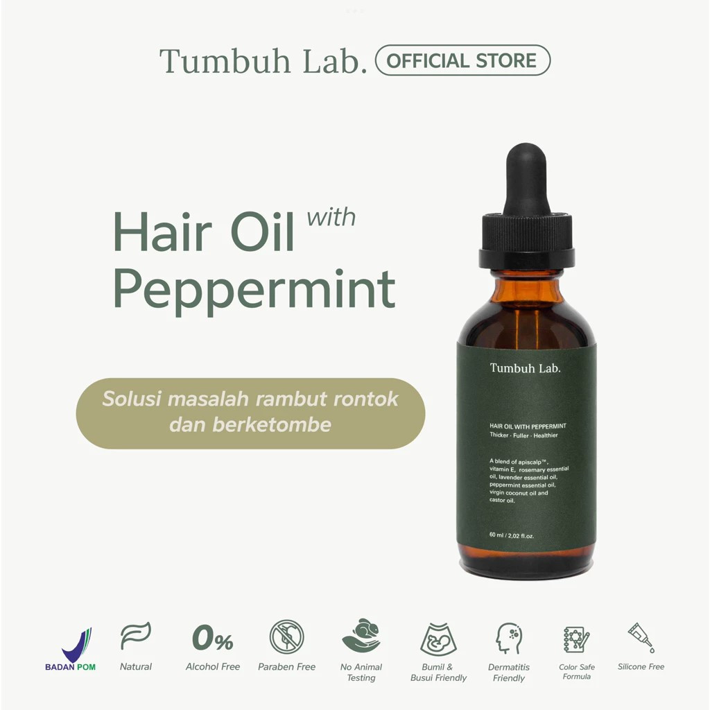 Jual Tumbuh Lab Hair Oil Peppermint | Shopee Indonesia