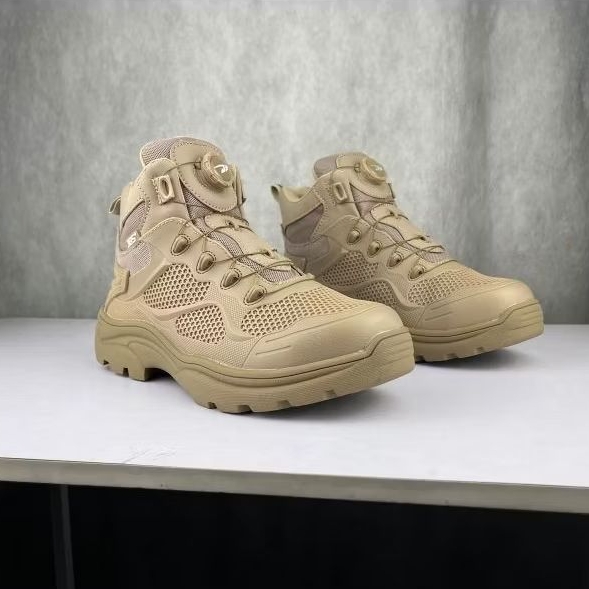 Jual Sepatu Sneakres sepatu Safety JBS cream hitam tali putar | Shopee ...