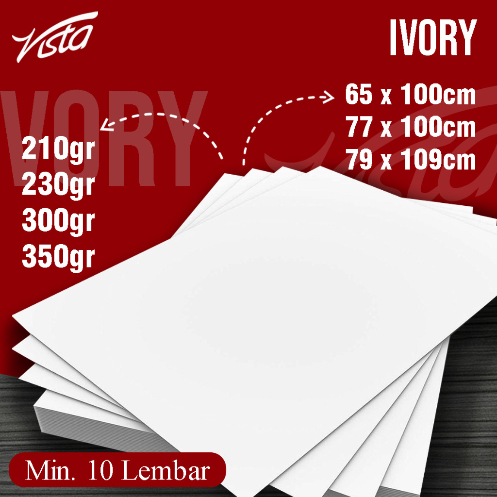 Jual Kertas Ivory 210gr, 300gr, 350gr ukuran 65x100cm dan 79x109cm ...