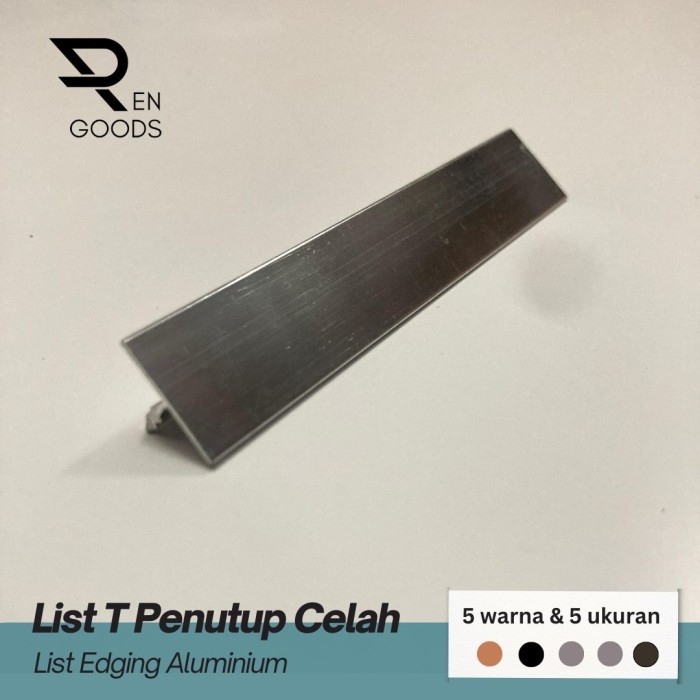 Jual List T Aluminium Kilap / Mirror / Chrome Variasi 8 12 15 18 20 mm ...