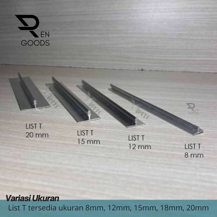 Jual Lis T / List T Hitam Penutup Celah Panel Alumunium Ukuran Variasi ...