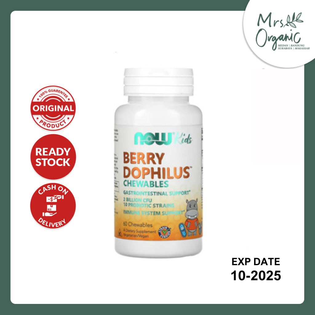 Jual NOW Berry Dophilus Kids – Probiotik Anak 2 Miliar CFU | 60 Tablet ...