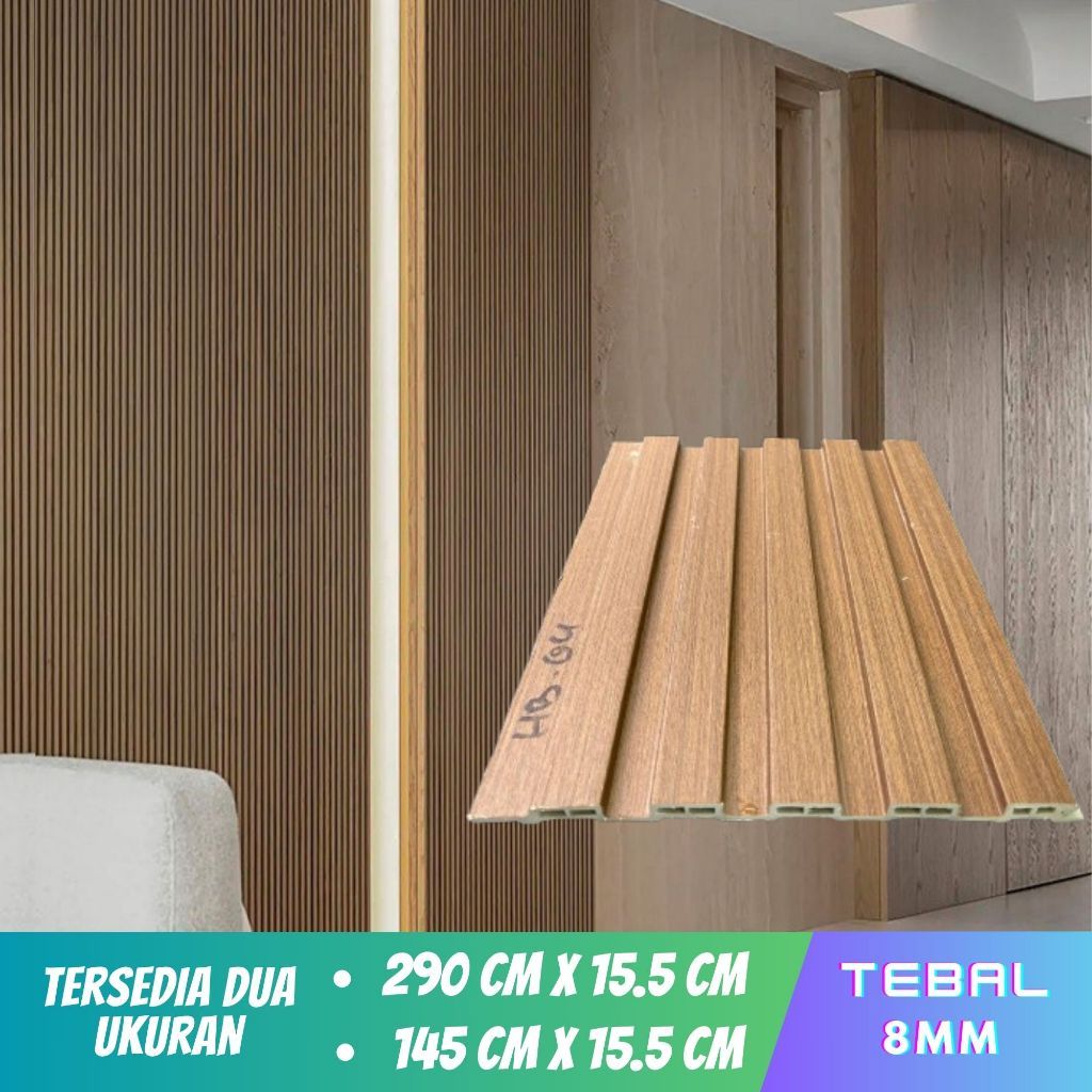 Jual Wall Panel 290x15,5 cm PVC Wall WPC Wood Panel Dekorasi Dinding ...