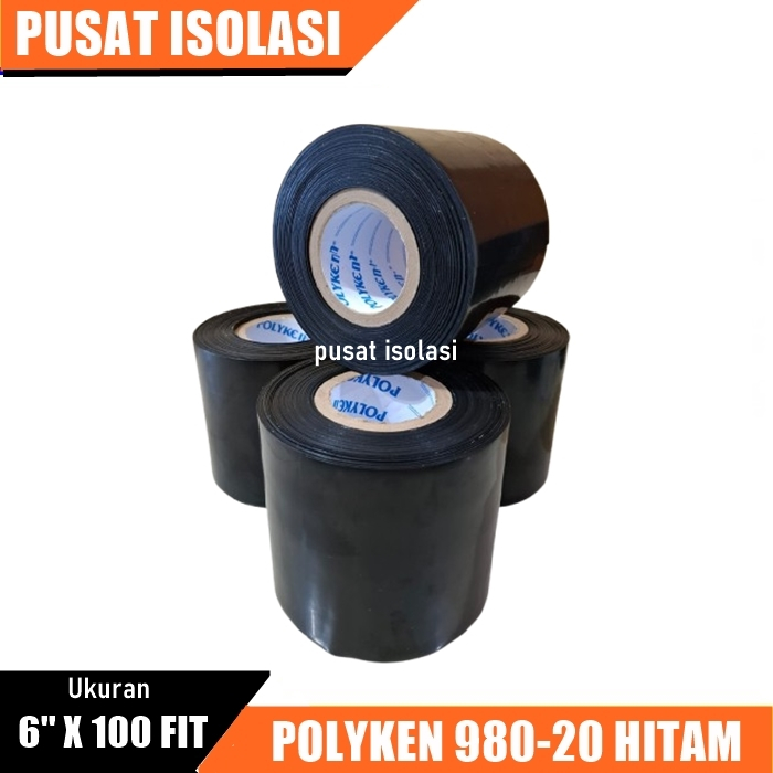 Jual Insulasi Pipa Wrapping Tape Polyken 6 inchi x 100 feat Hitam ...