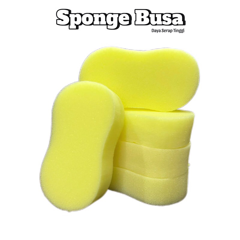 Jual Sponge Busa Cuci Mobil Motor Piring Kuning Bentuk 8 / Busa Foam ...