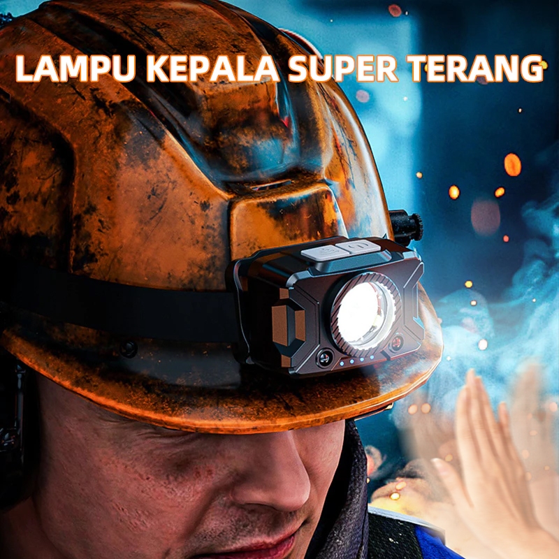 Jual 3 Mata Senter Mini LED Senter Cas Kepala Headlamp 3 Mode Super ...