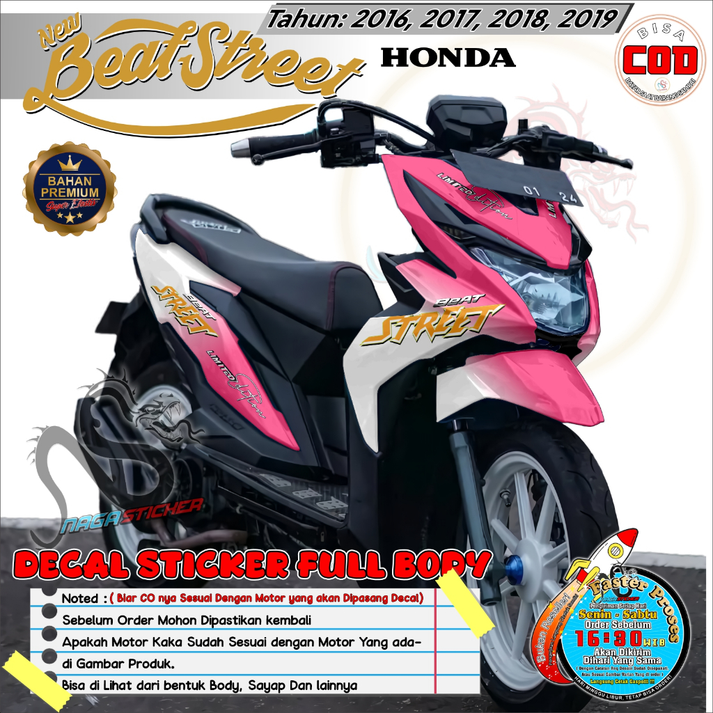 Jual Decal Sticker Full Body Honda Beat Street 2016 2017 2018 2019 ...