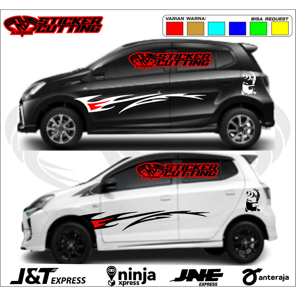 Jual cutting sticker mobil Agya Ayla jazz Yaris Gambar Minion type ...