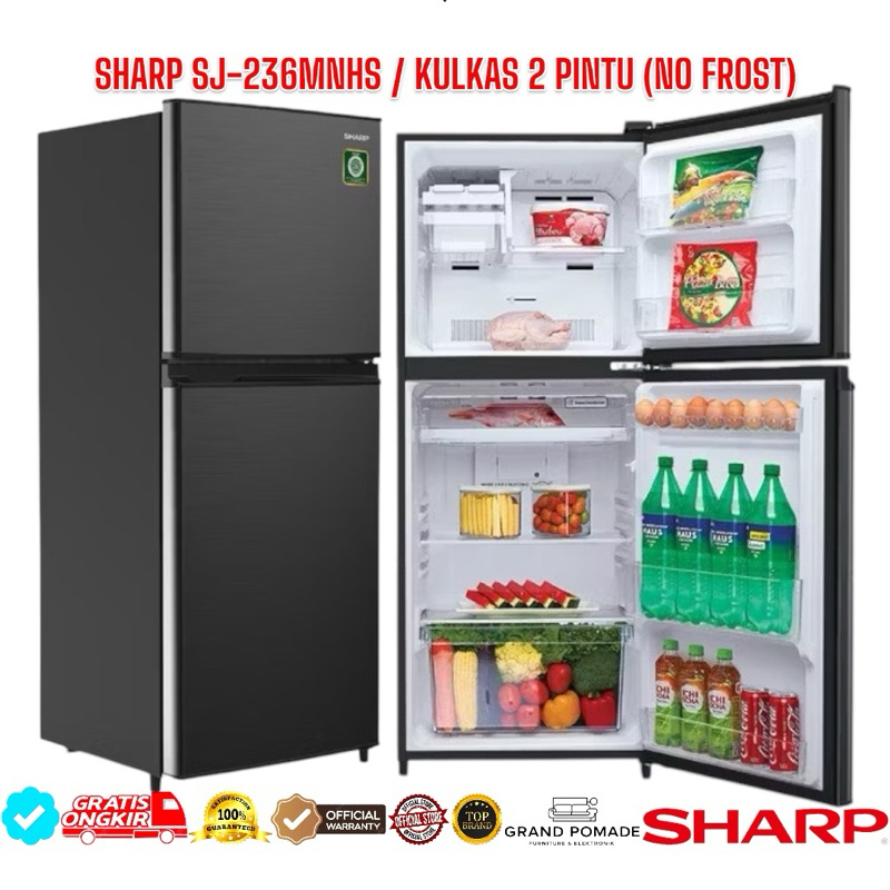 Jual KULKAS SHARP 2 PINTU SJ-236MNHS (TANPA BUNGA ES) / SHARP SJ236MNHS ...