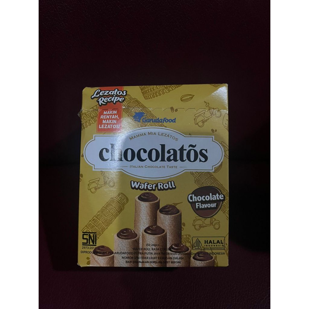 Jual Chocolatos Wafer Roll Cokelat isi 24 pcs | Shopee Indonesia