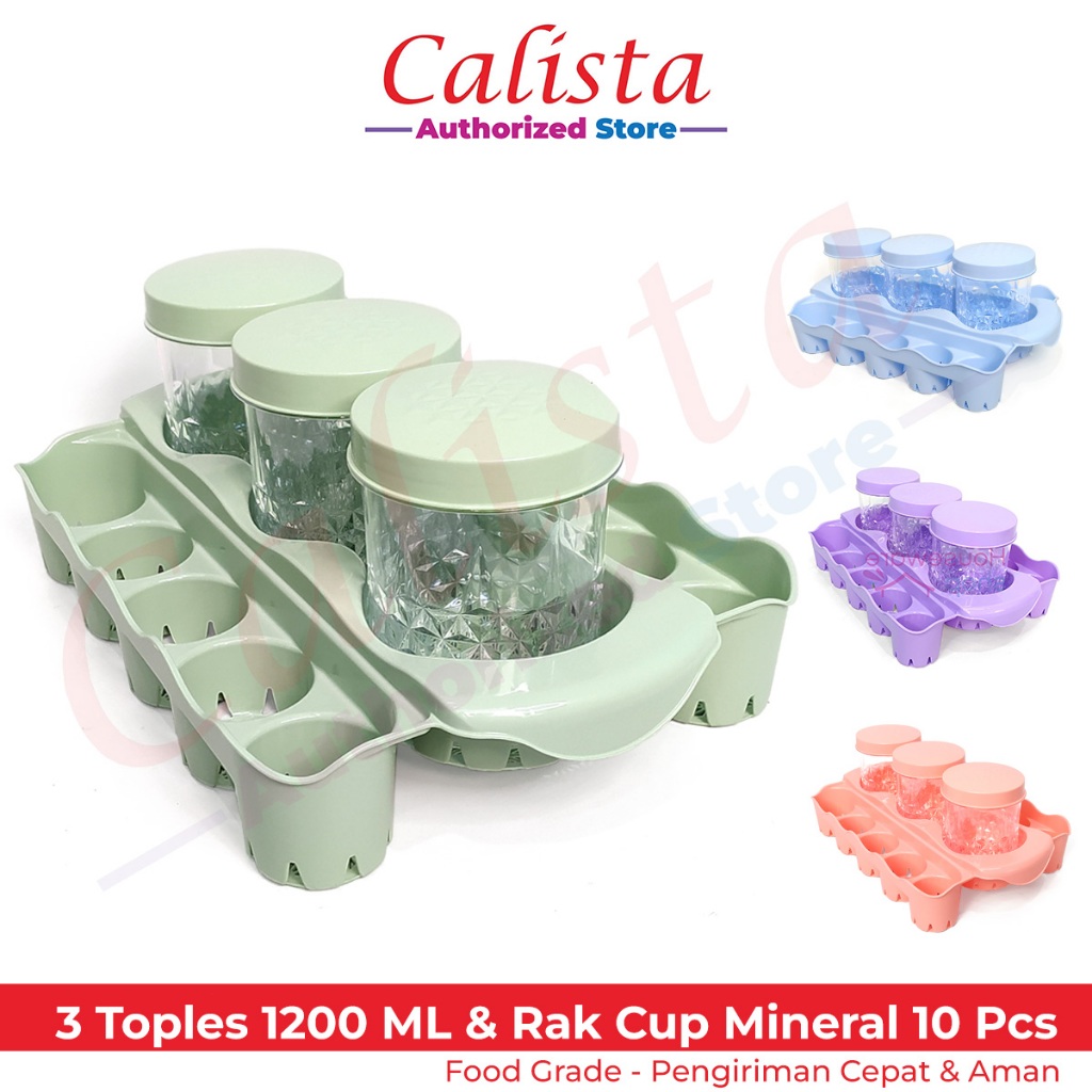 Jual Calista Rak Beckel Kombinasi - 3 Toples Toples dan 10 Wadah Gelas ...