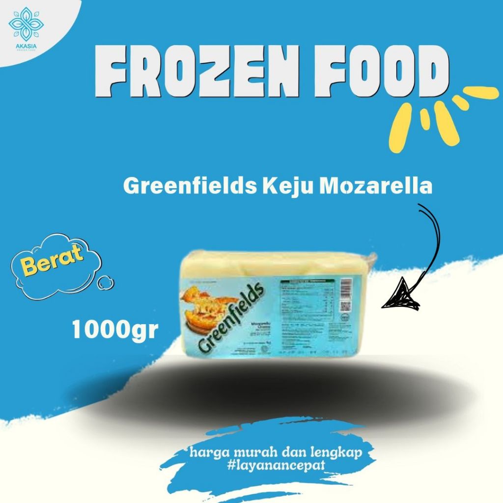 Jual Greenfields Keju Mozarella (200gr, 1000gr) | Shopee Indonesia