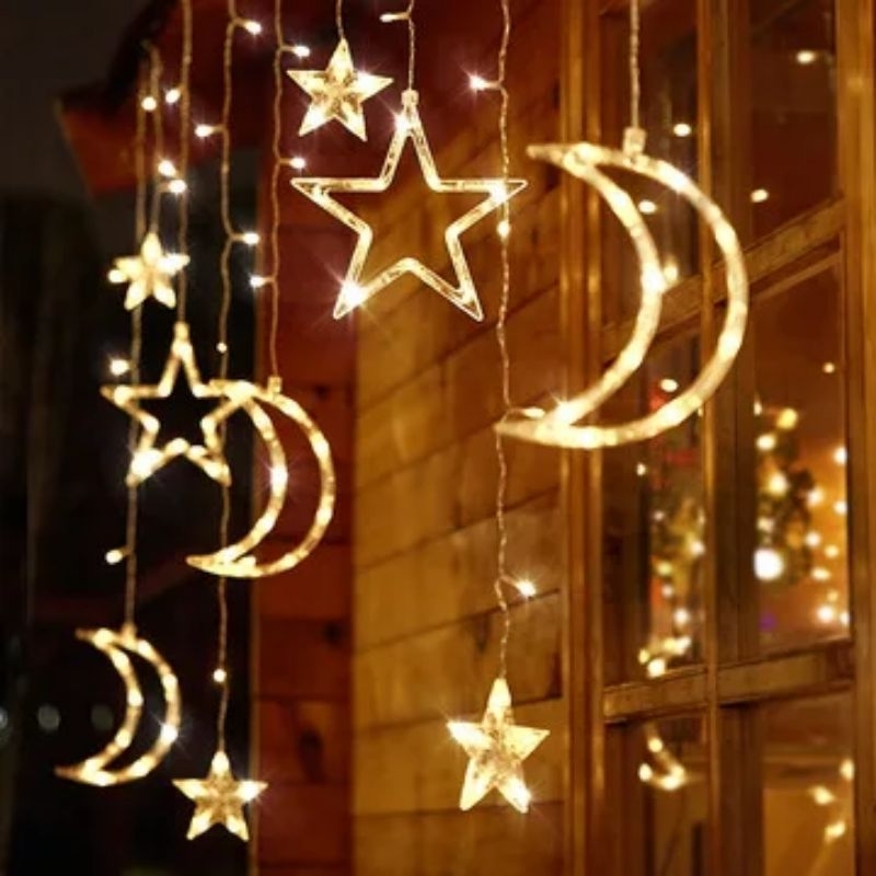 Jual READY Lampu Tirai / Lampu Hias Ramadan / Lampu LED Motif Bulan ...