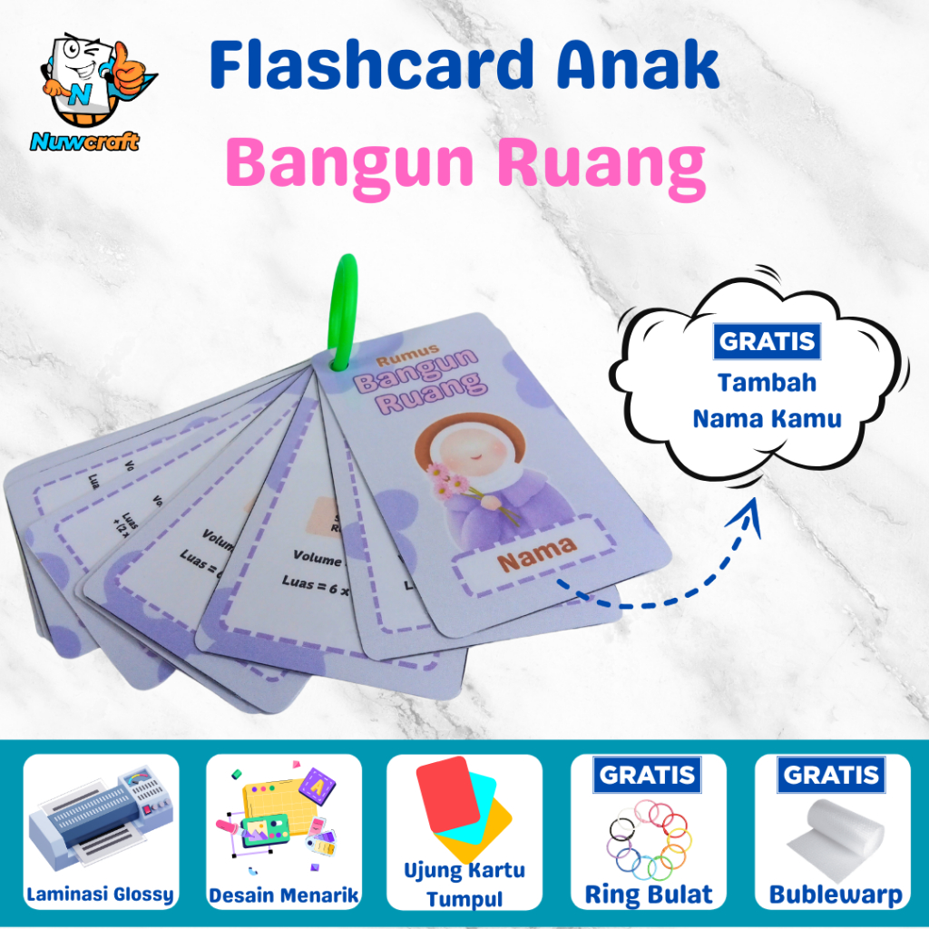 Jual Flashcard Bangun Ruang – Kartu Edukasi Anak, Belajar Bentuk 3D ...