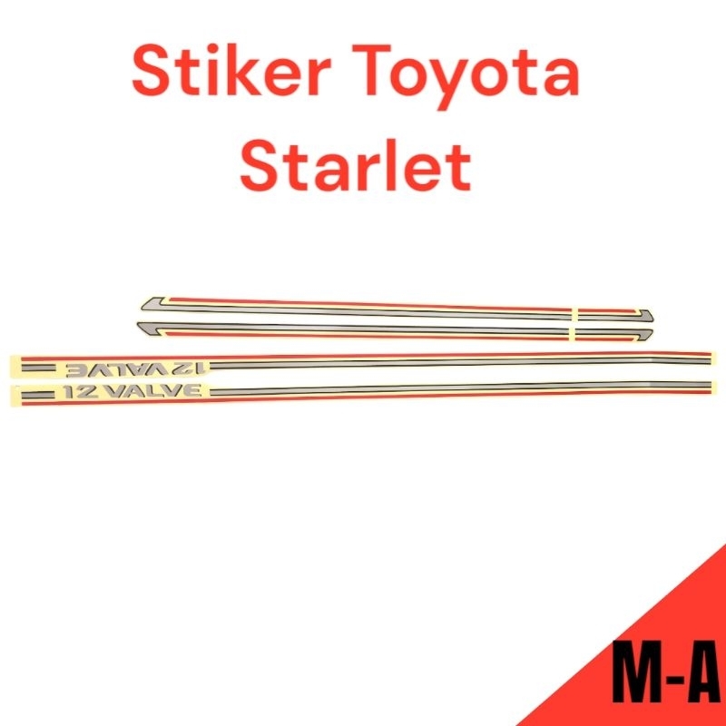 Jual Stiker Toyota Starlet 12 Valve/List Body Mobil Starlet | Shopee ...