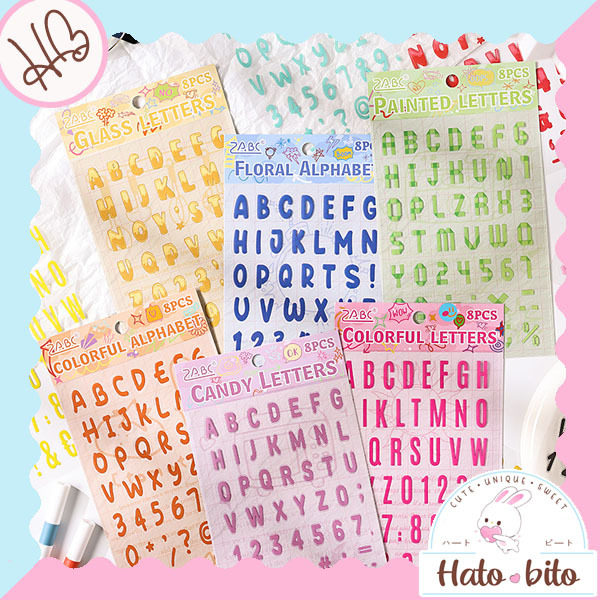 Jual Rainbow alphabet sticker deco stiker huruf diy journaling stiker ...