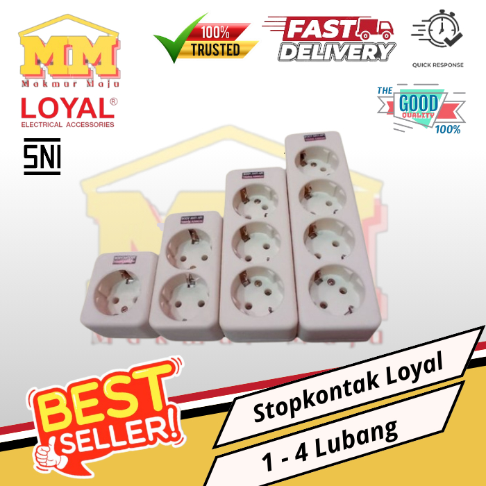 Jual LOYAL Stop Kontak Colokan Terminal Listrik Arde Outbow Kuningan SNI 1 2 3 4 Lubang | Shopee ...