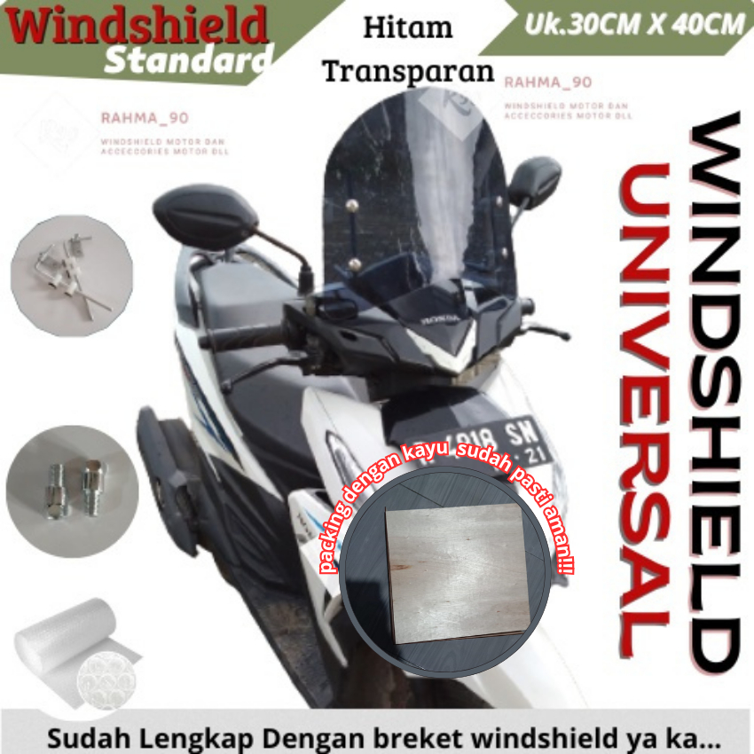 Jual Windshield Tameng Angin Rayben Hitam Transparant Ukuran 40cm X ...