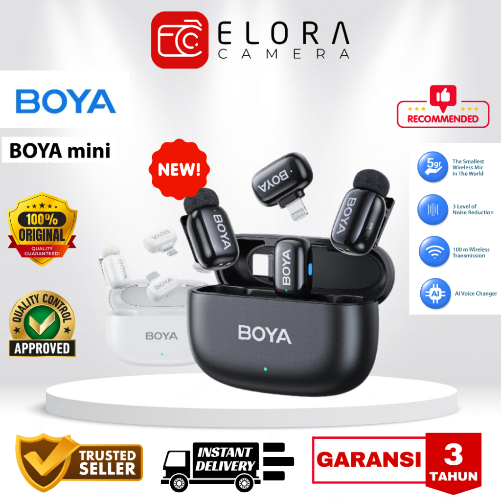 Jual BOYA MINI Microphone Clip On Port Lightning & Type-C / BOYA Mini ...