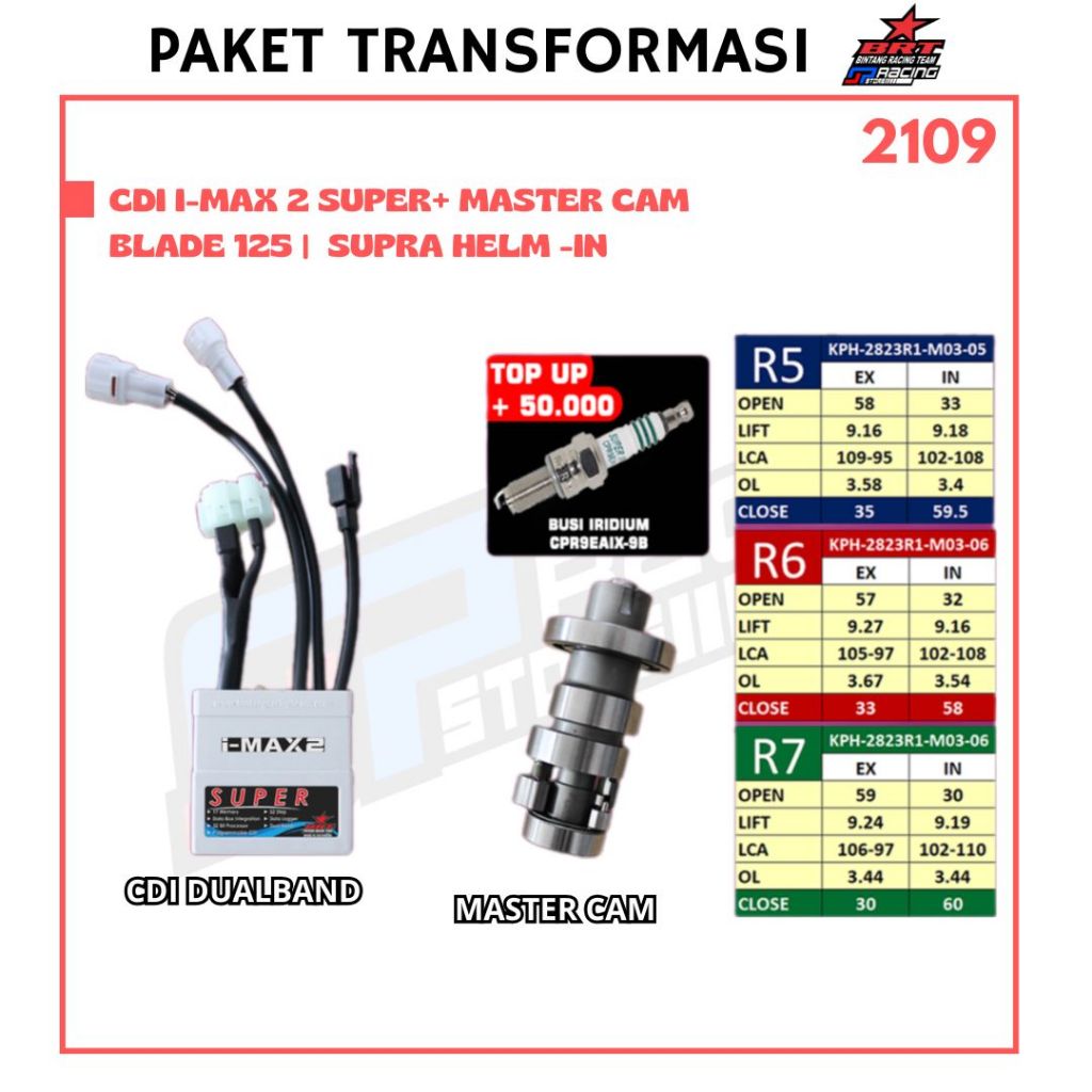Jual BRT Paket CDI Imax 24 Step - Master Cam Blade 125/Supra Helm Seri ...