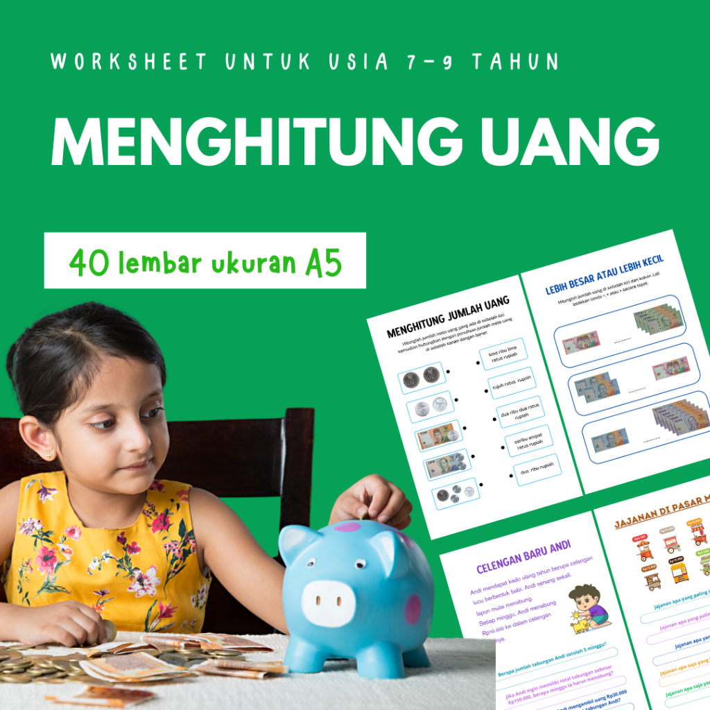 Jual BELAJAR MENGHITUNG UANG / WORKSHEET ANAK USIA 7-9 TAHUN | Shopee ...