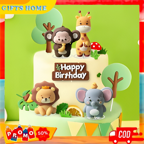 Jual Topper Kue Hewan Lucu 3D Baru Singa Monyet Gajah Kelinci Beruang ...