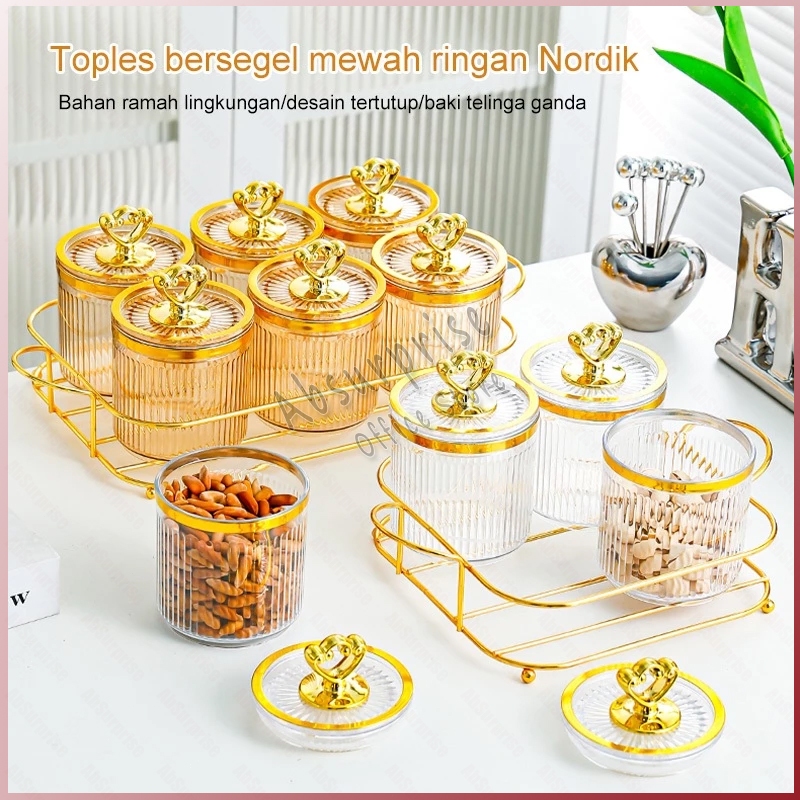 Jual Emas Snack Tray Kue Storage Jar Snack Bowl Tempat Saji Snack ...