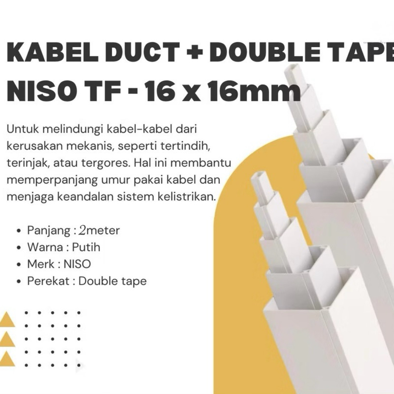 Jual Kabel Dak Duc Duct Pelindung Kabel + Double Tape NISO PVC TF 16 x ...