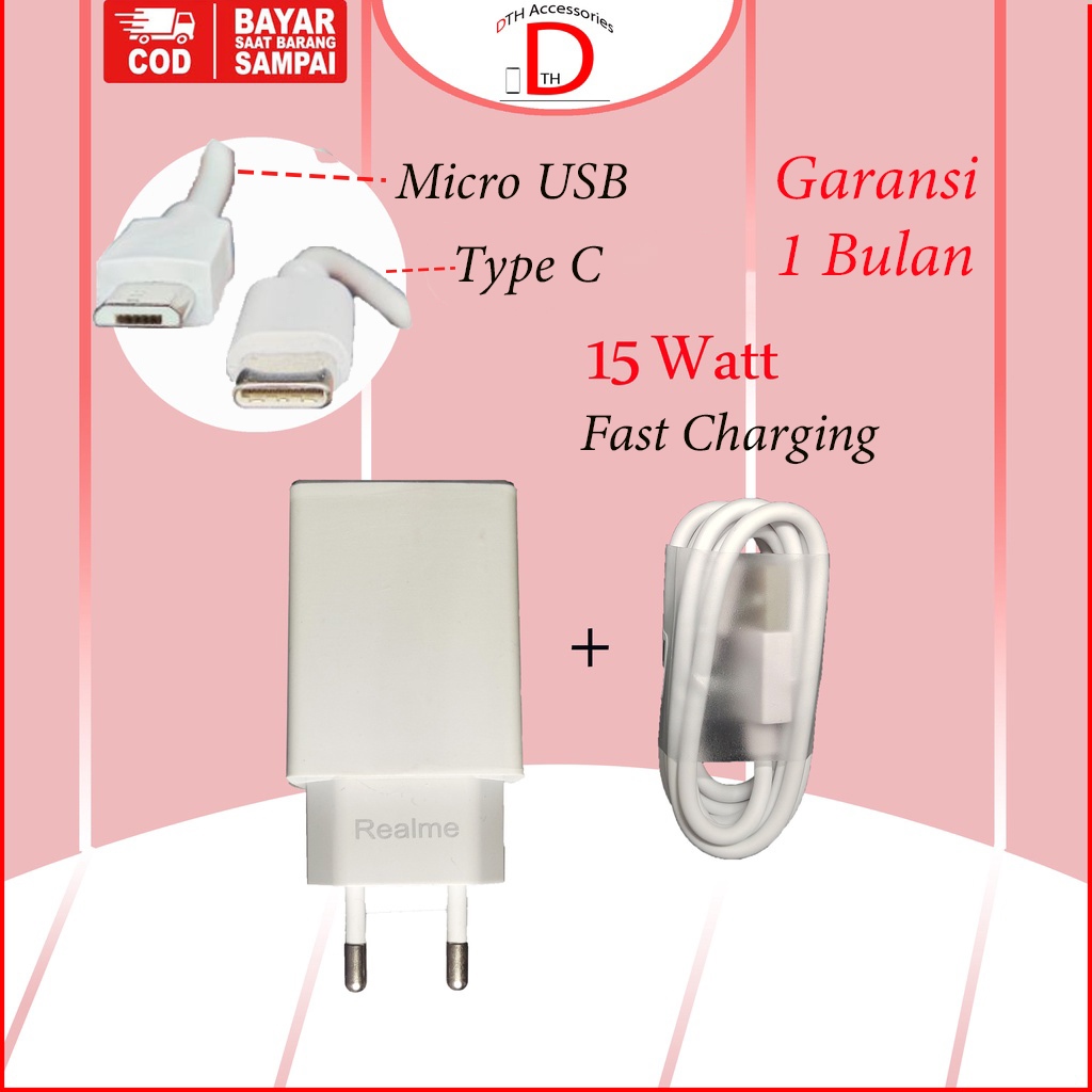 Jual Charger Realme Original Micro USB 15 Watt C33, C11, C30, C21Y, C30s, C1, C21, C2, C3, C12 ...