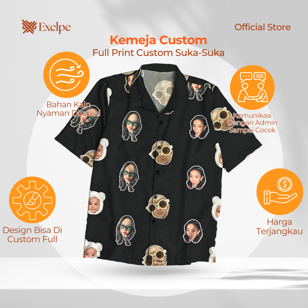 Jual Custom Kemeja Full Printing Tanpa Minimal | Shopee Indonesia
