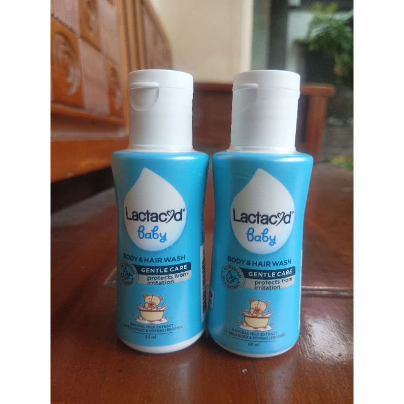 Jual LACTACYD BABY BODY & HAIR WASH GENTLE CARE BIRU 60 ML | Shopee ...