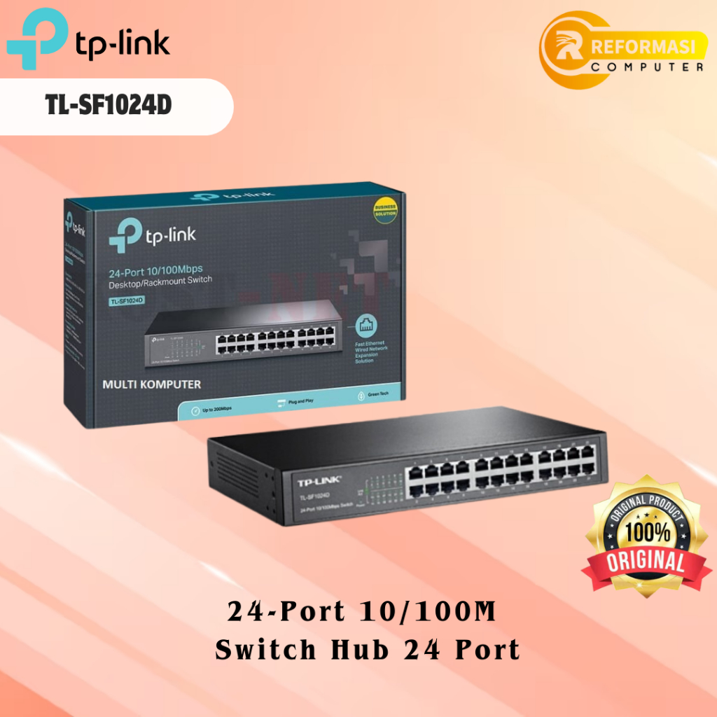 Jual TP-LINK Switch 24 Port 10/100Mbps TP Link TL SF1024D | Shopee ...
