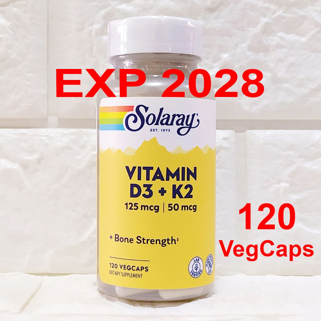 Jual Solaray Vitamin D3 K2 5000 IU Soy Free 120 VegCaps Solaray Vit D3K2 | Shopee Indonesia
