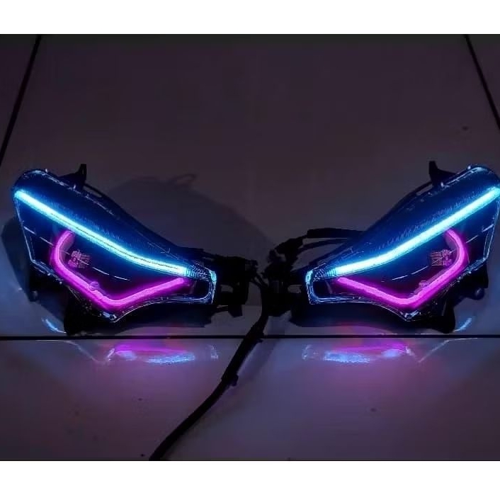 Jual reflektor sein Supra 125 Batman custom lampu alis 2 warna plus ...