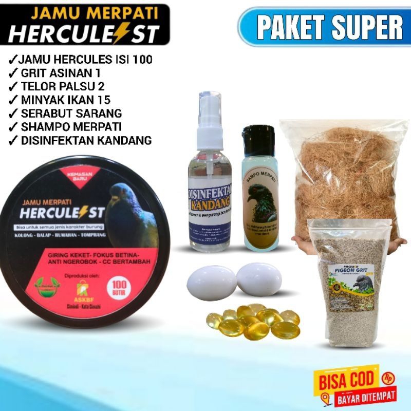 Jual JAMU MERPATI HERCULEST 100 PAKET SUPER BONUS DESTIFECTAN + SAMPO ...