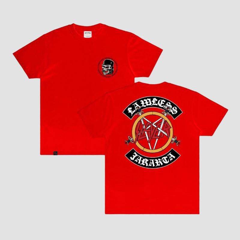 Jual KAOS Lawless Jakarta X SLAYER - Pentagram Logo Badge Red | Shopee ...