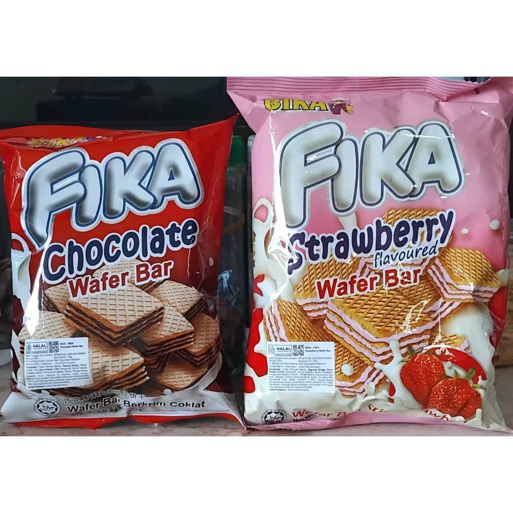 Jual BIKA FIKA STRAWBERRY WAFER BAR / CHOCOLATE WAFER BAR | Shopee Indonesia