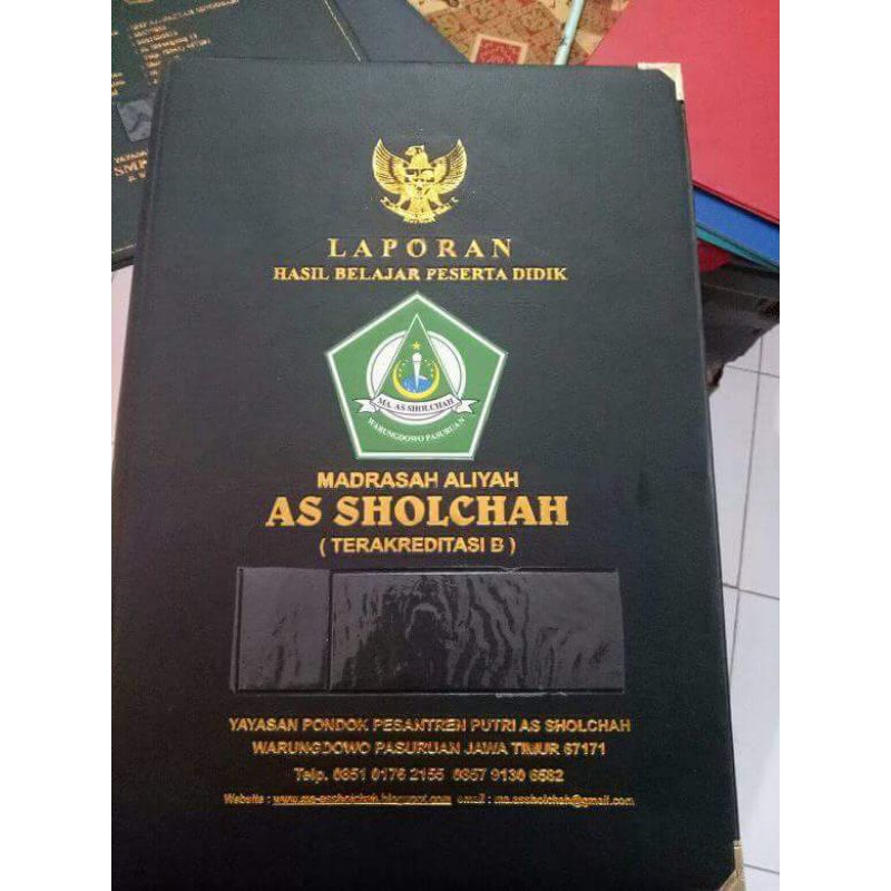 Jual Sampul Raport Hotprint Custom SD SMP SMA isi 12 Lembar Logo Warna ...