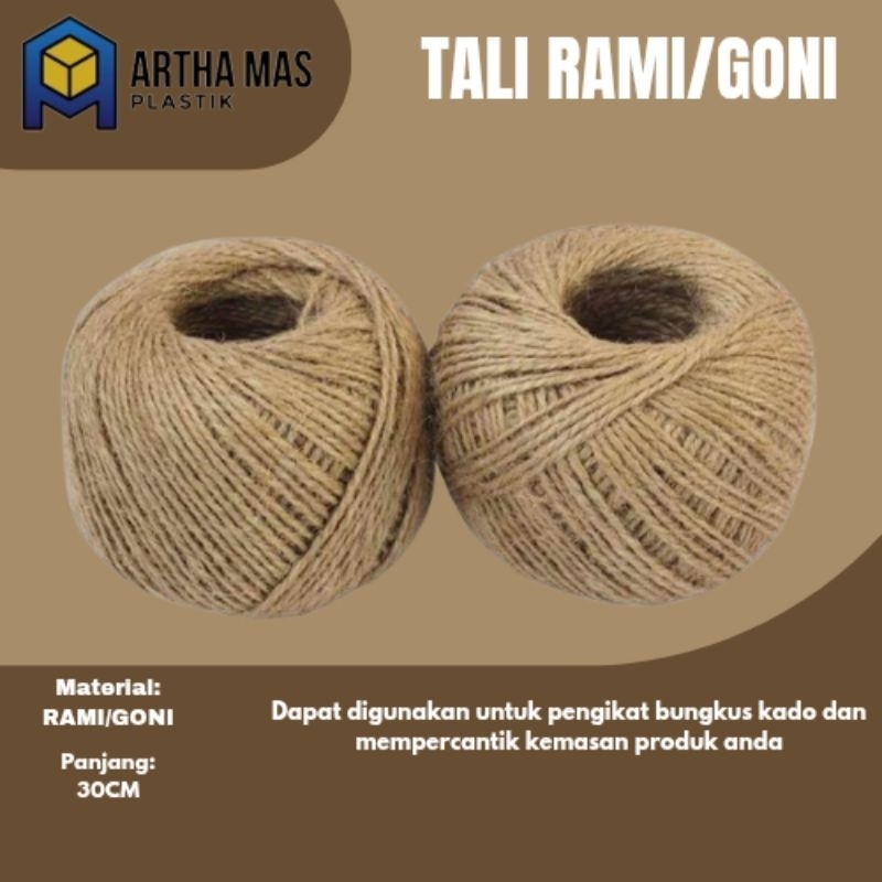 Jual TALI RAMI / TALI GONI HEMP ROPE 3PLY -30 METER | Shopee Indonesia