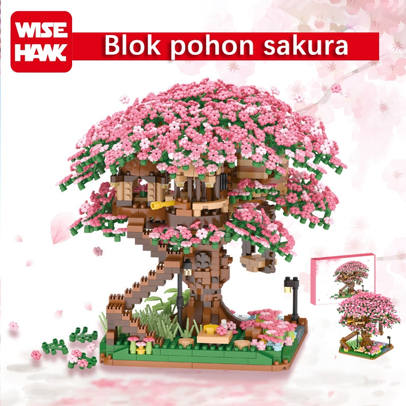 Jual Mainan Bunga Pohon Sakura Blok Bangunan Nano Blok Bangunan Bunga ...