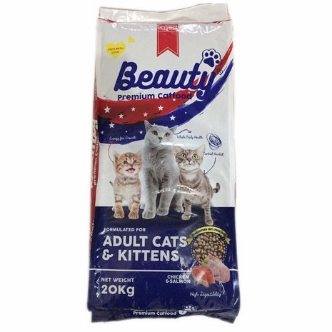 Jual Beauty Cat 20Kg Adult & Kitten Makanan Kucing Kering Karung 20 kg ...